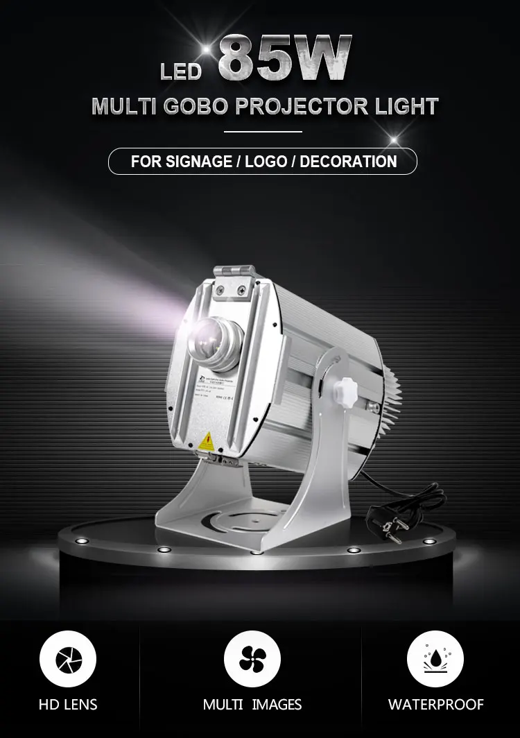 80w Commercial Advertising Gobo Projector with 8 Logos