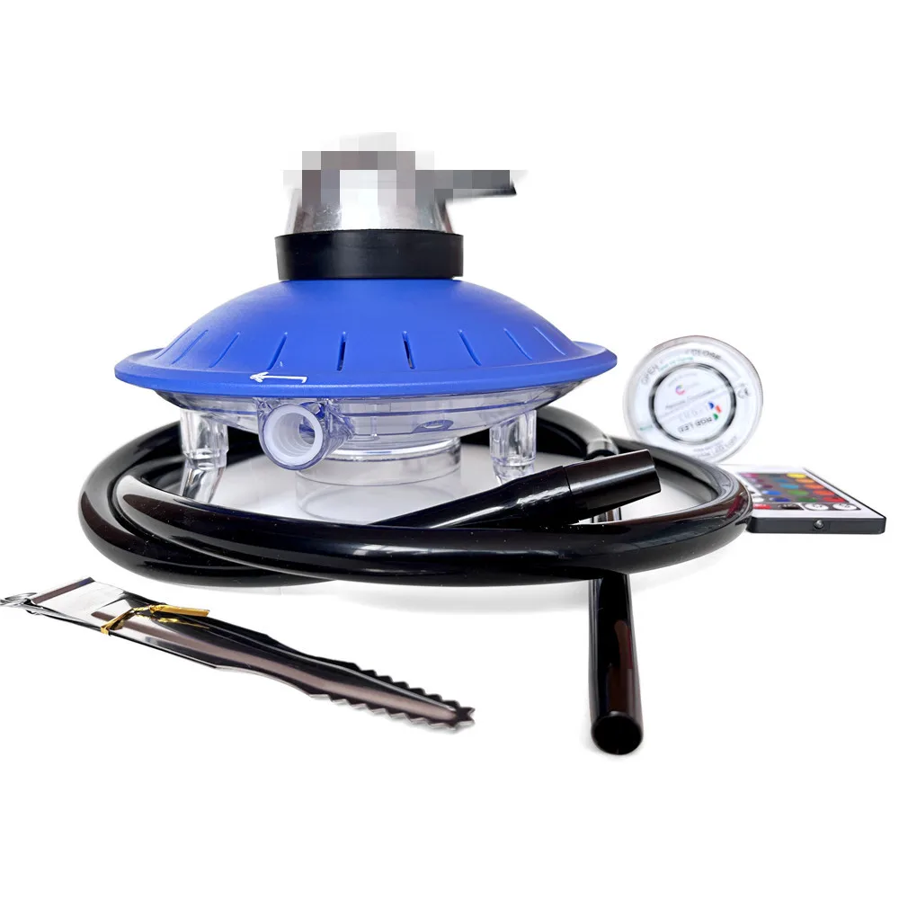 UFO Hookahs Acrylic Hookah Set with LED Light & HMD Coal Tong