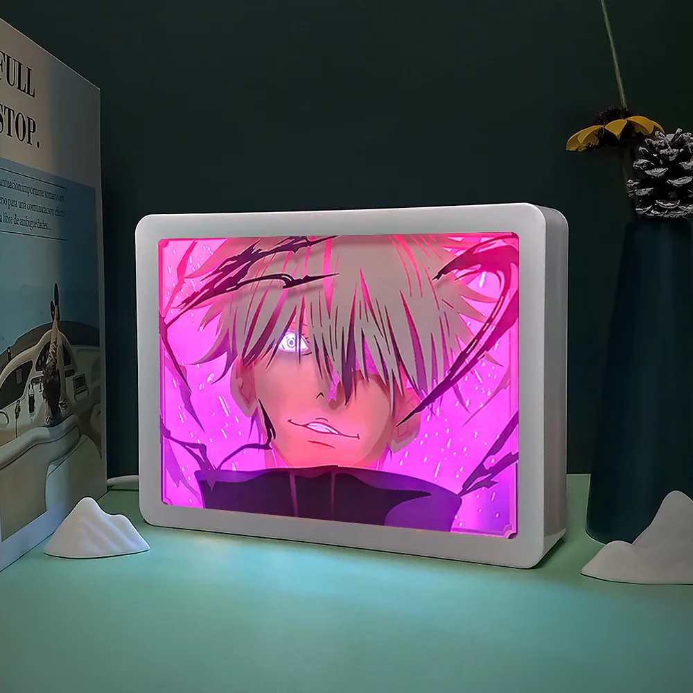 Jujutsu Kaisen Figure Set Gojo Satoru Figure Anime Paper Cut Light Box ...