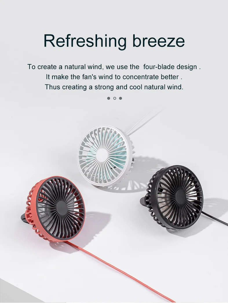 2020 New Car Fan Led Night Light Portable Usb Small Air Cooling Fan 3 ...