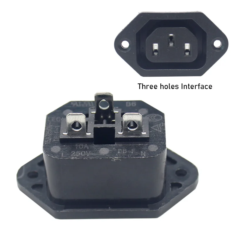 10a 250v 6.3mm Terminal C13 Outlet Female Connector Wall Socket For ...