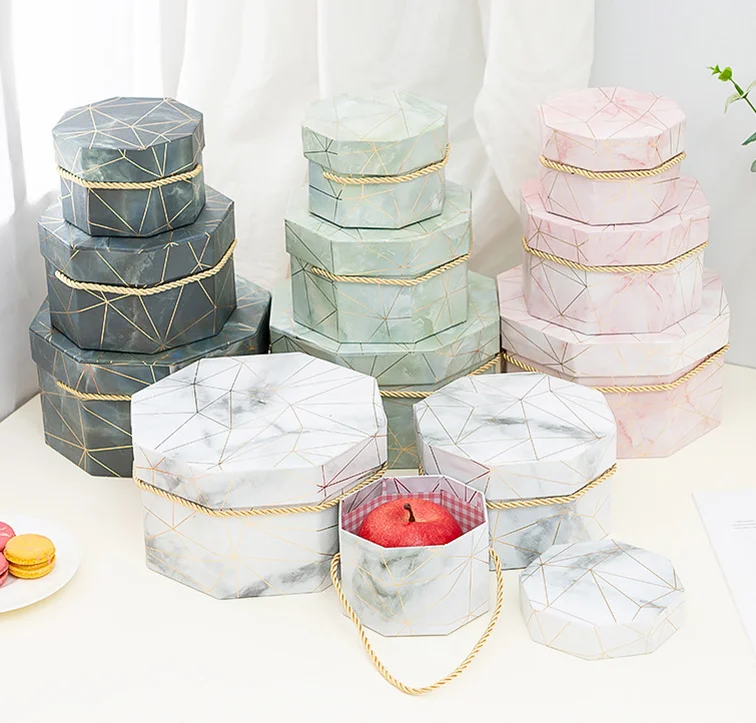 Custom Logo Lid And Base Octagon Christmas Wedding Candy Gift Packaging ...