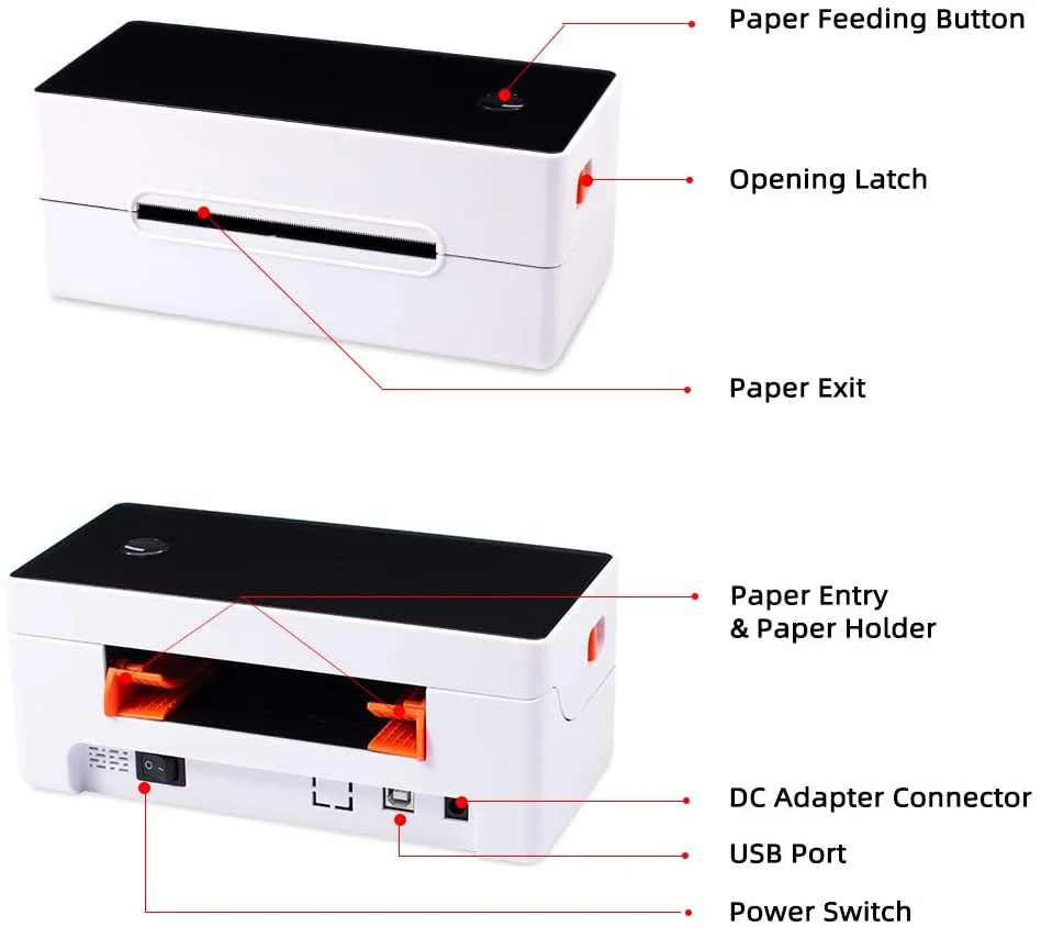 P108D 100mm Shipping Label Printer - High Speed & Reliable