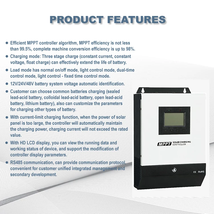 Mppt Fast Charger Controller 60a 48v Max Pv Input Voltage 150vdc Solar ...