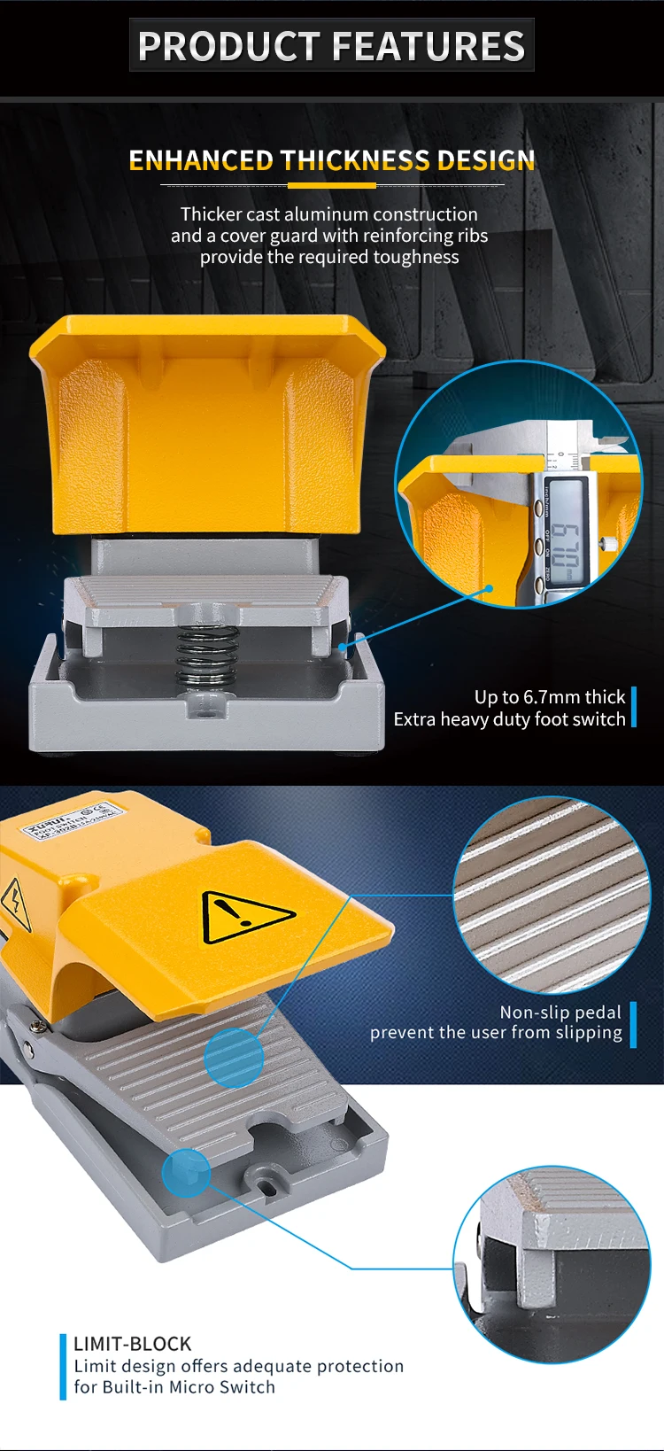 110v 220v Waterproof Electric Foot Pedal Switch With Tuv Ce Approval ...