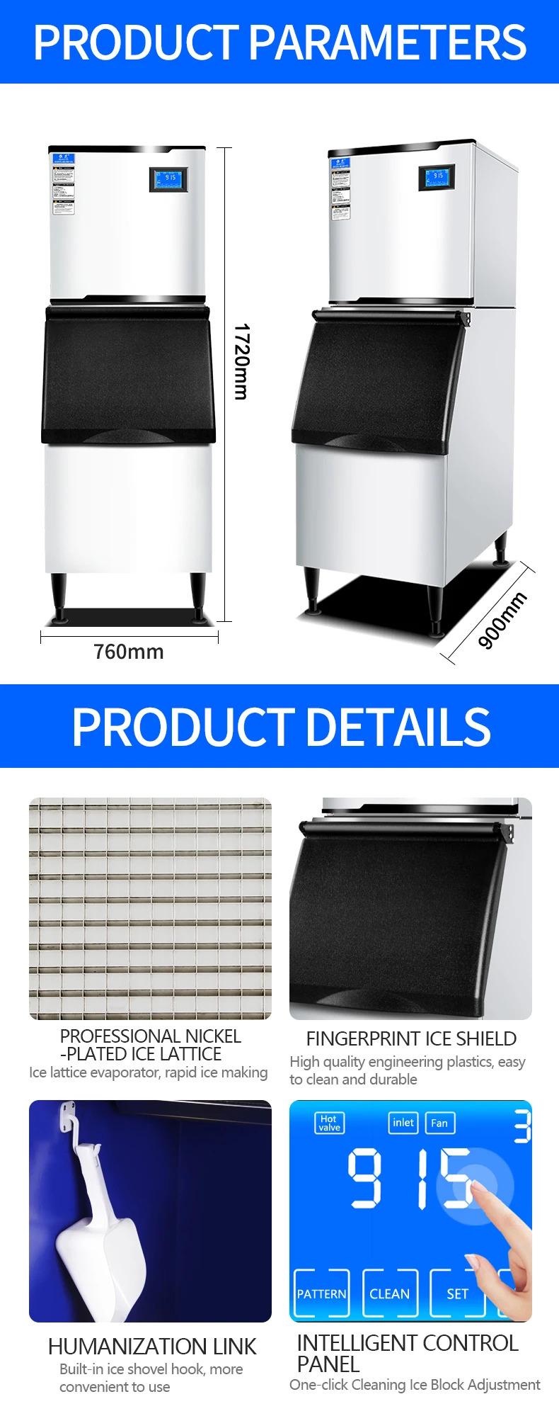 Hengzhi High Quality 230 kg / Day Ice Maker Machine Professional ...