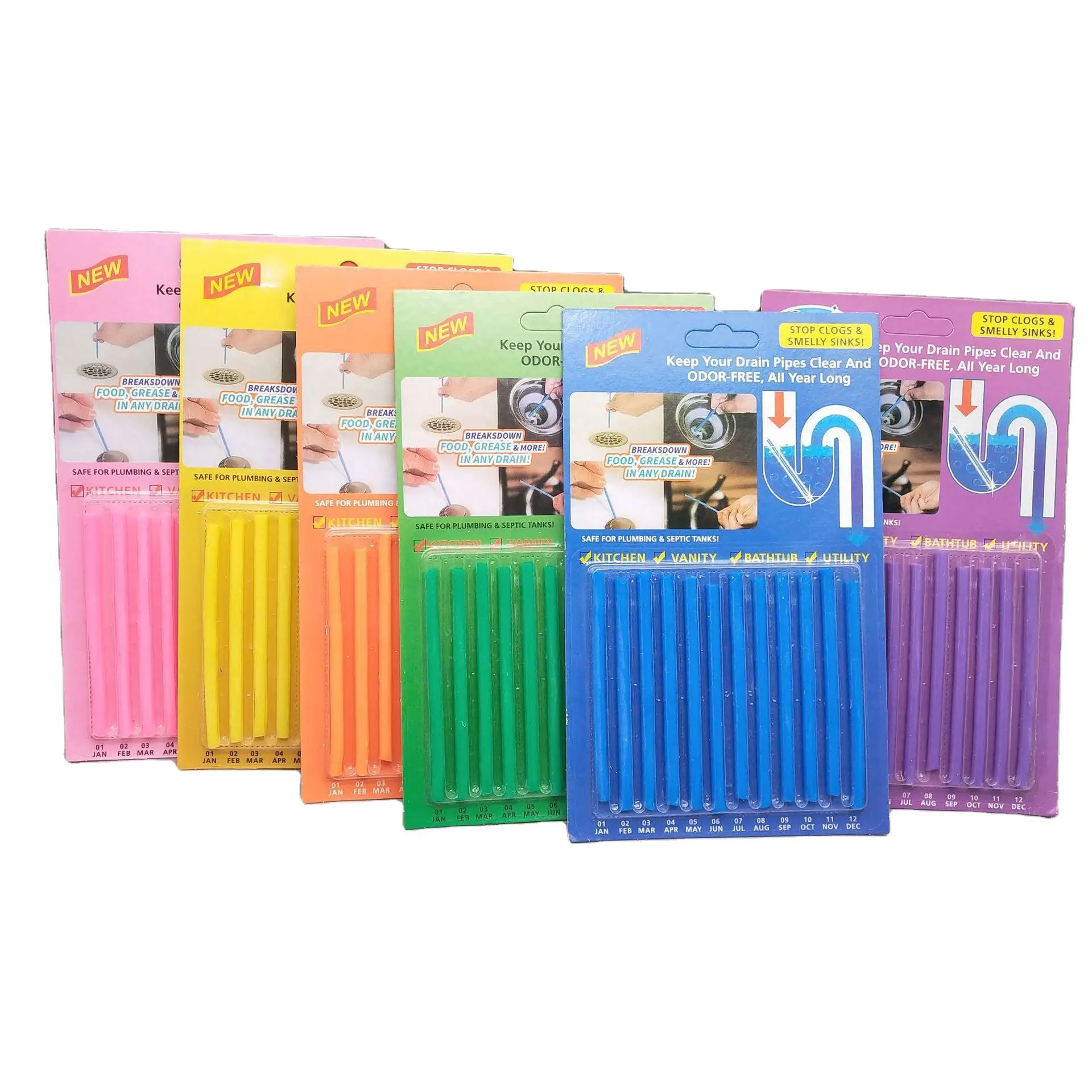 Kitchen Toilet Bathtub Pipes Cleaner And Deodorizer Cleaning Sticks ...