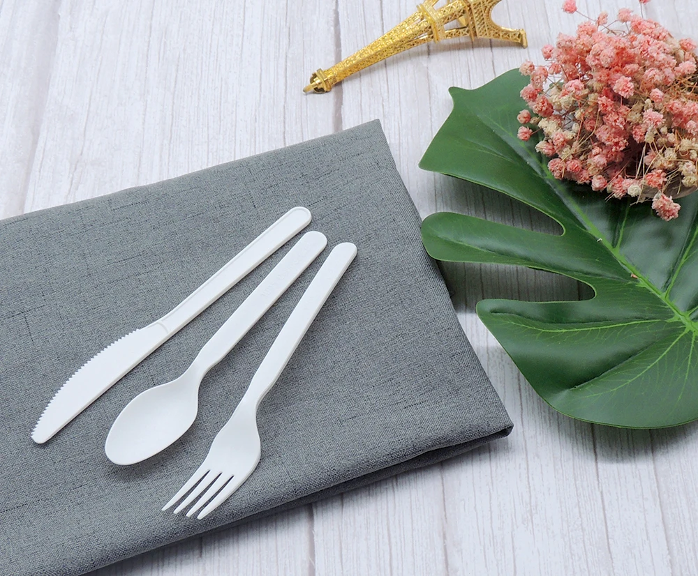 Individually Wrapped Plastic Disposable Cpla Cutlery Spoon Napkin Set ...