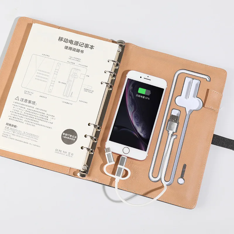 Custom Planner Power Bank Diary Notebook With Powerbank And Usb Flash ...