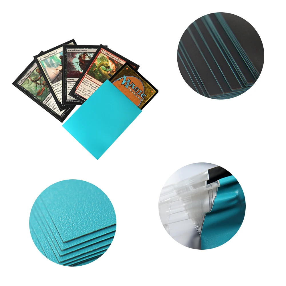 CKCS010 Light Blue Black-Lined Premium Anti-Glare Card Sleeves