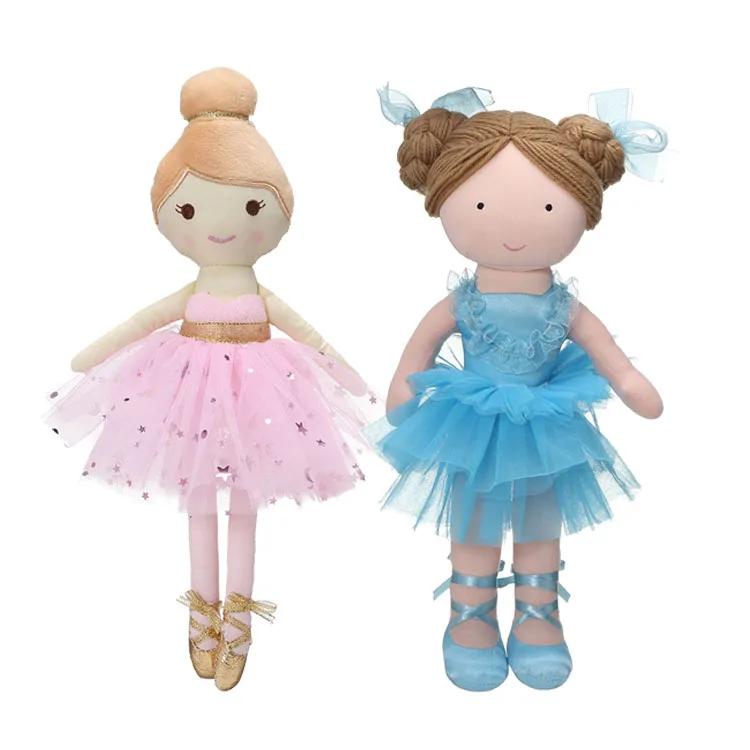 Adorable Cloth Rag Ballerina Girl Doll with Tutu Skirt