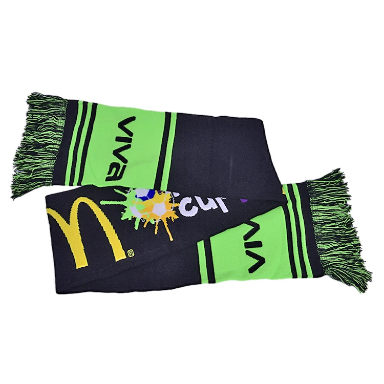 Oem Custom Print Jacquard Logo Embroidery Acrylic Fringe Football ...