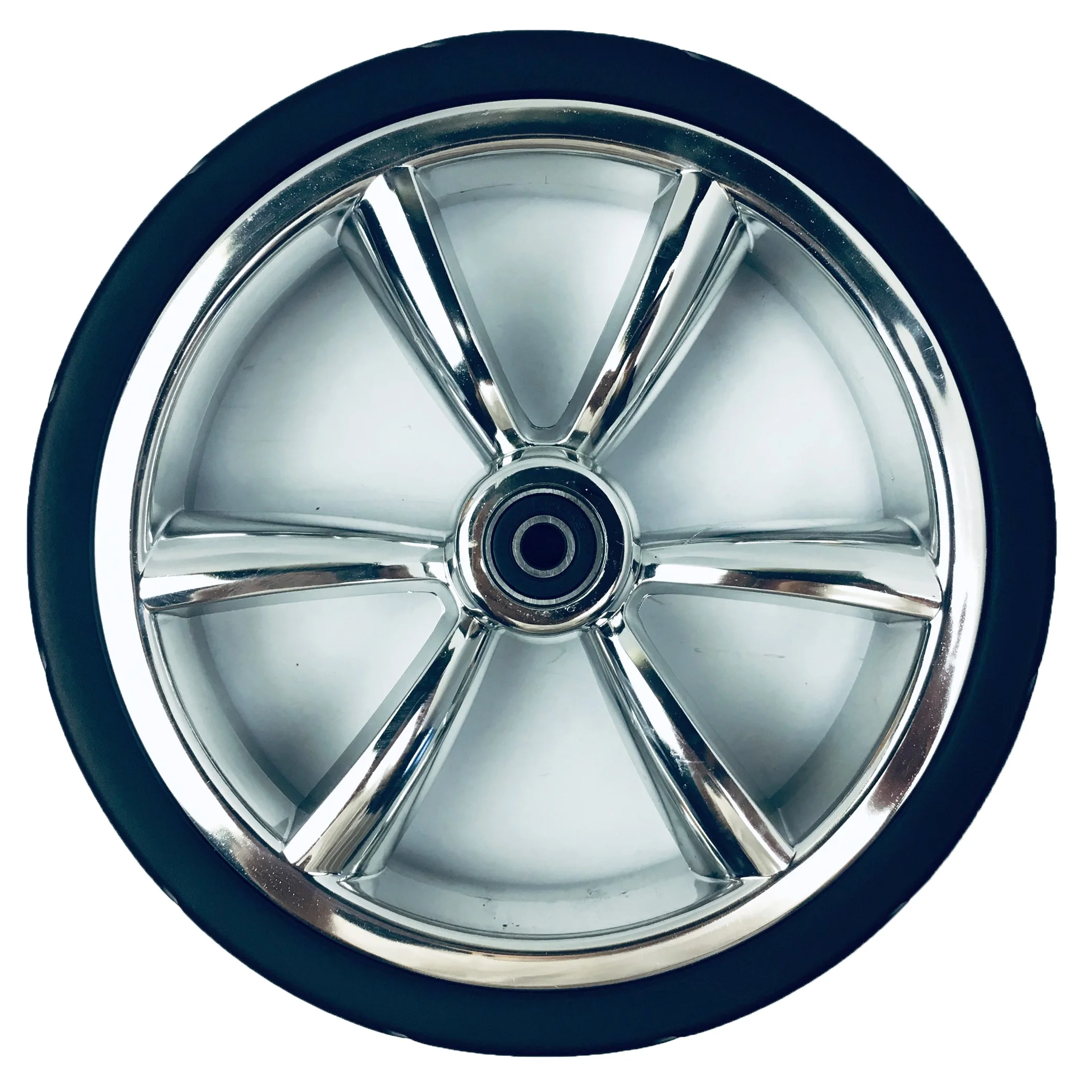 8 Inch Chrome Plated Plastic Wheel with EVA Tire & Bearings