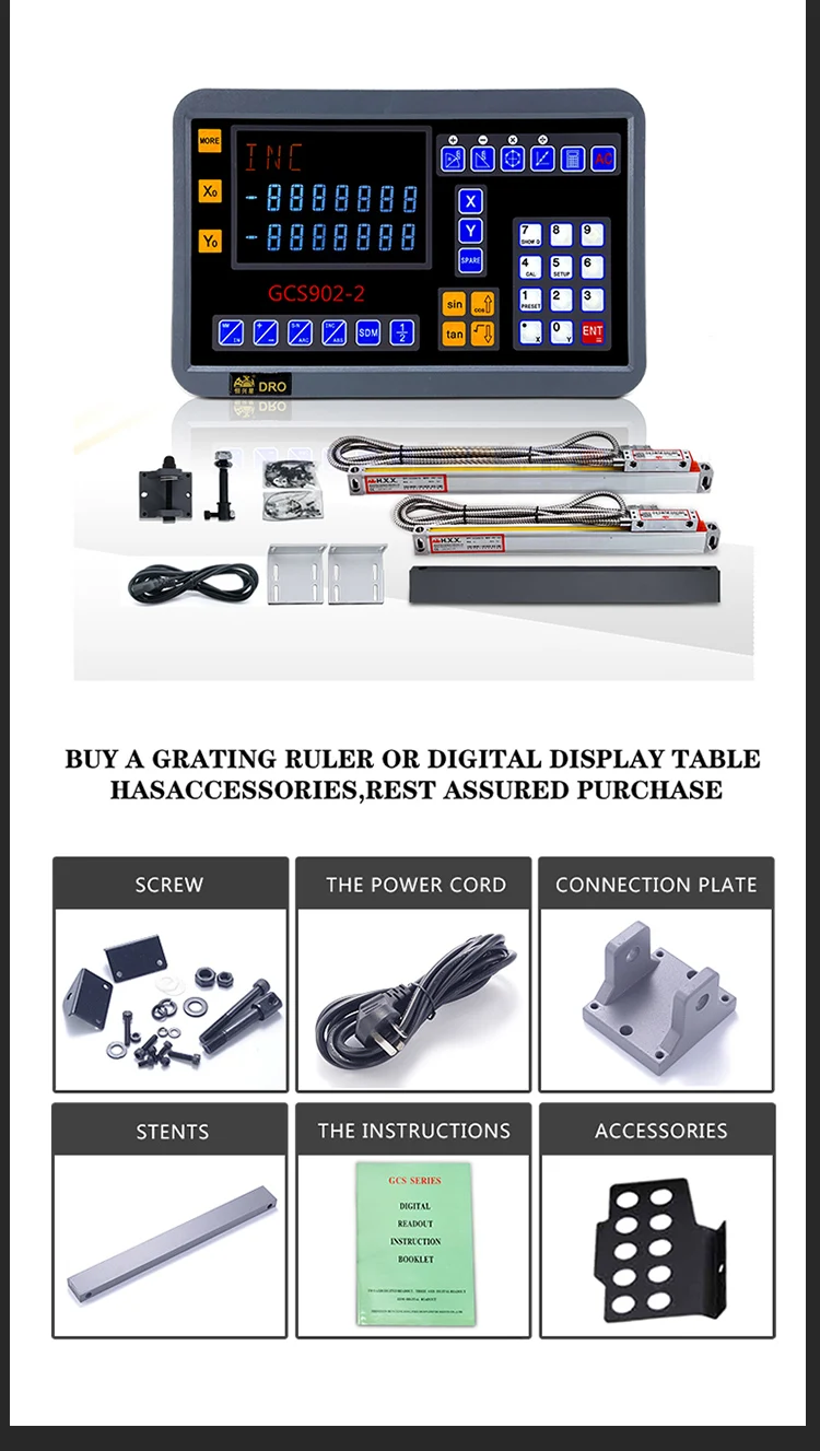 Free Shipping Fro New Complete Kit 5u Linear Glass Scales Dro Kit With ...