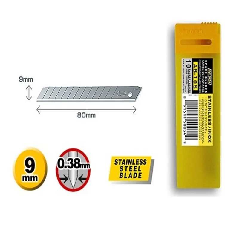 Olfa 9mm Snap Off Replacement Blades,10 Blades (130 Segments) Ab-10s - Utility Knife Replacement ...