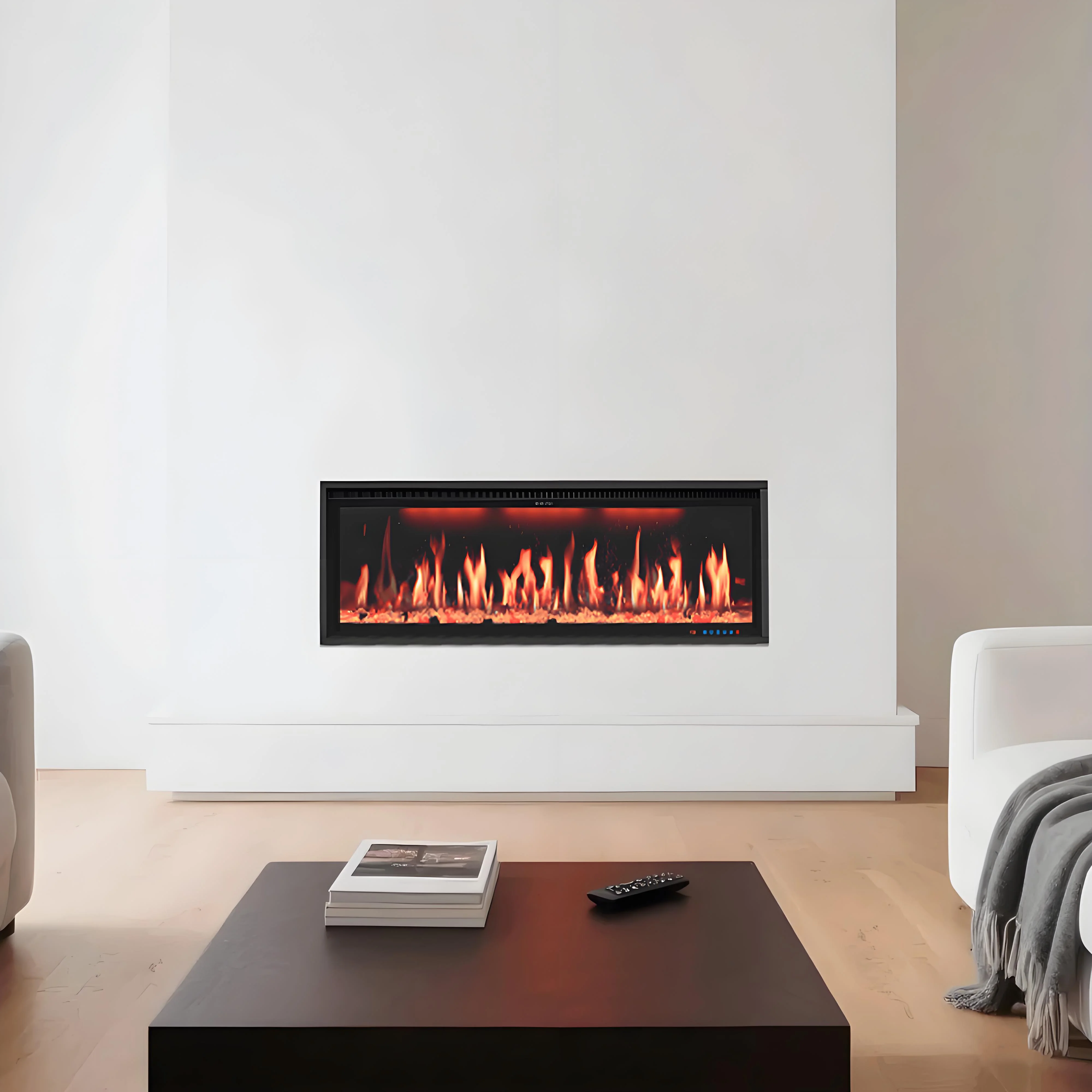 42 Inch LCD Smart Electric Fireplace with APP Control, 13 Flame Colors ...