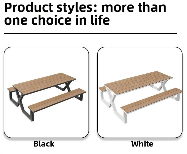 Durable Outdoor Furniture - Conjoined Park Table & Chairs