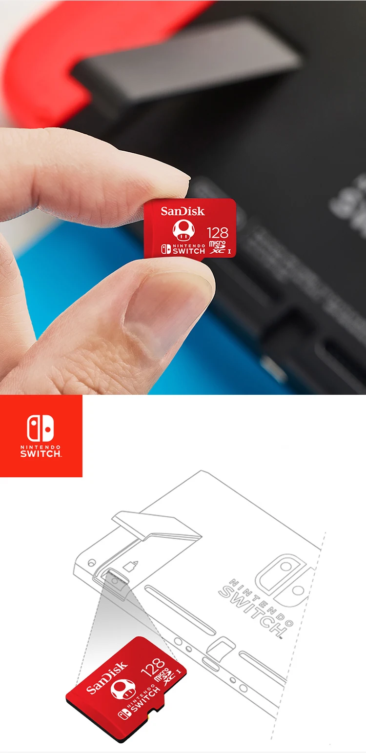 Not Retail Nintendo Switch Original Sandisk Memory Card 128gb Sdxc ...