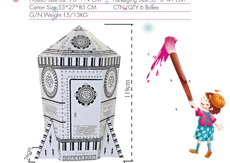 Educational Diy Make Your Own Cardboard Colouring Rocket Toy - Buy Non ...