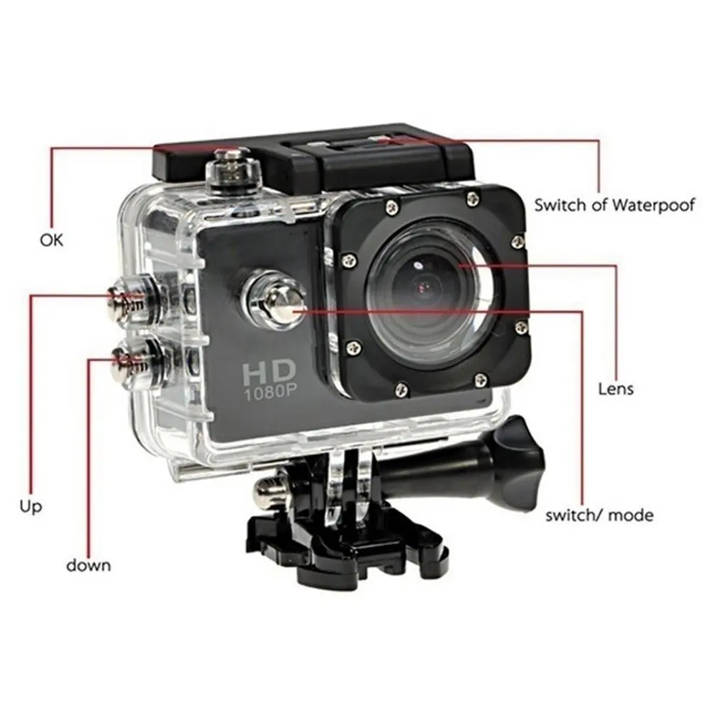 Waterproof outdoor mini sports camera Ultra 30M 1080P underwater ...