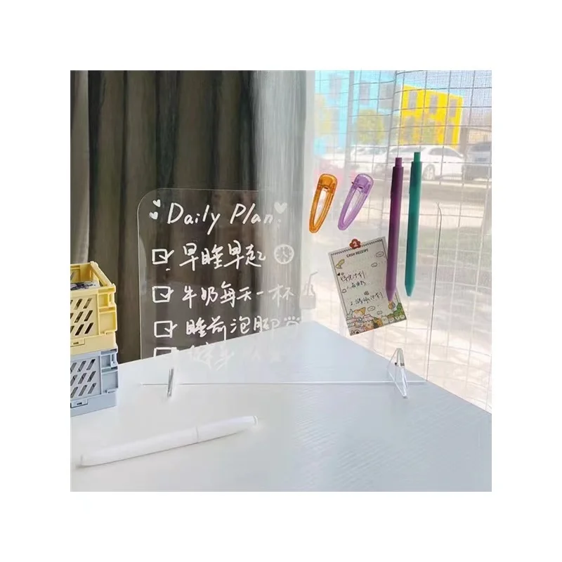 Customized Acrylic Note Board Led Transparent Acrylic Planning Welcome ...