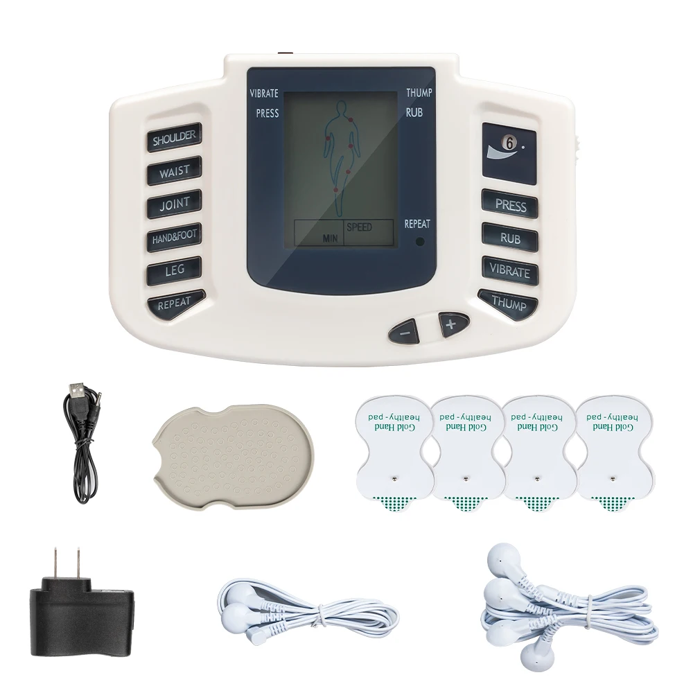 TENS Unit Digital Therapy Machine EMS Muscle Stimulator Electrodes ...