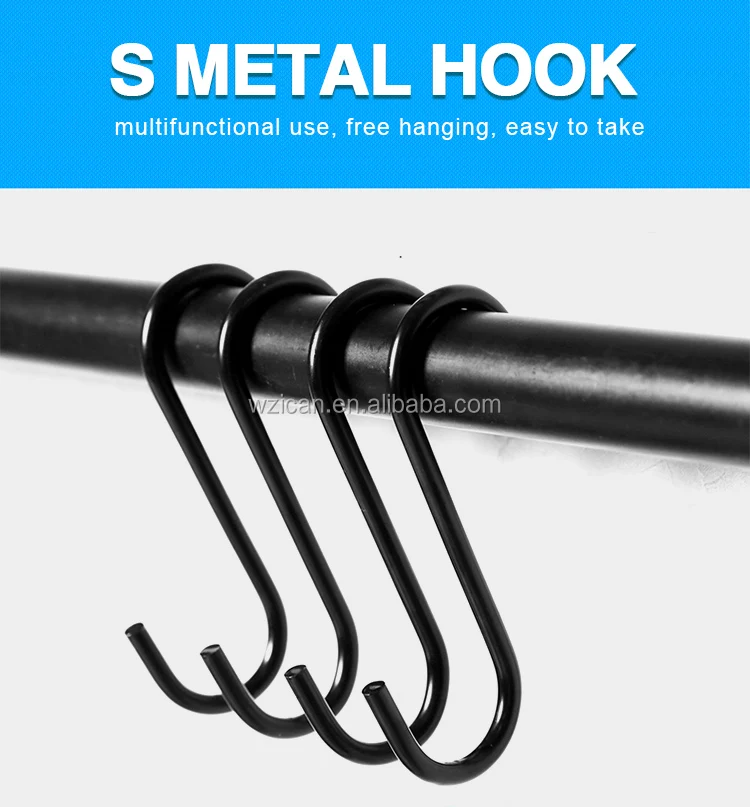 Heavy Duty Black Coated Steel S Hook - Perfect for Retail