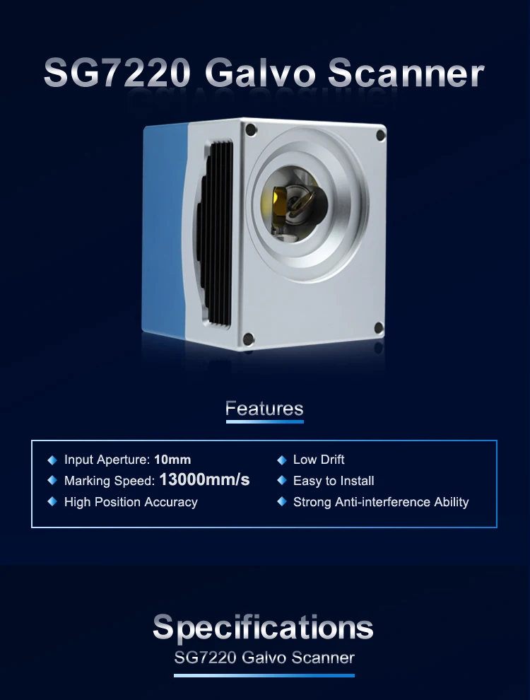 Galvo Scanner Sg7220 Galvanometer Scanner With 1064nm Mirror For ...