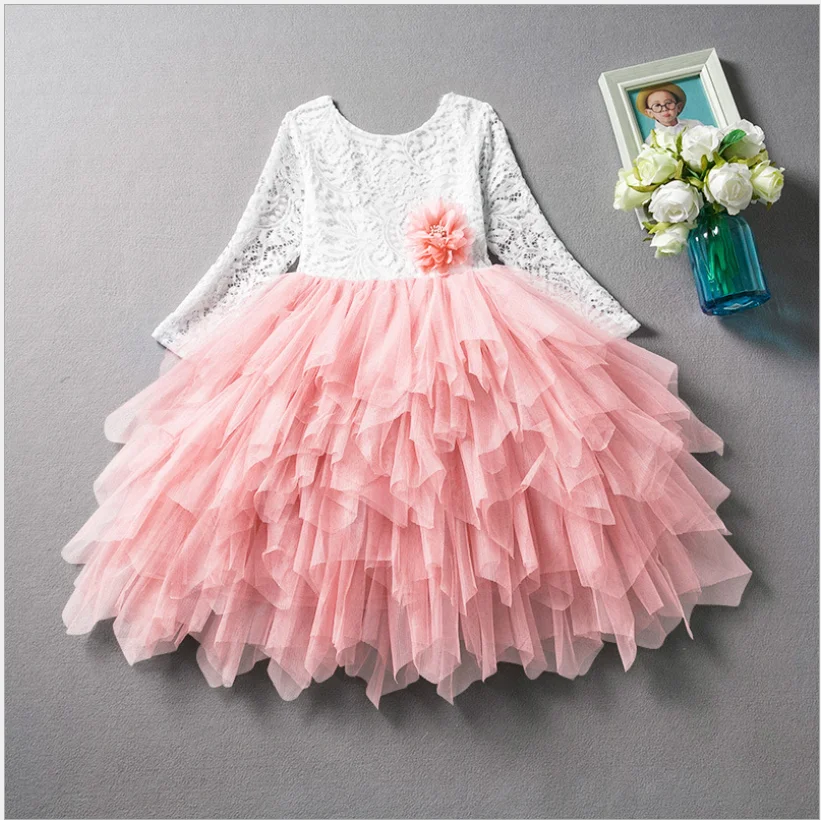 Little Girls Lace Backless Dress Baby Flower Girl Princess Lace Back ...