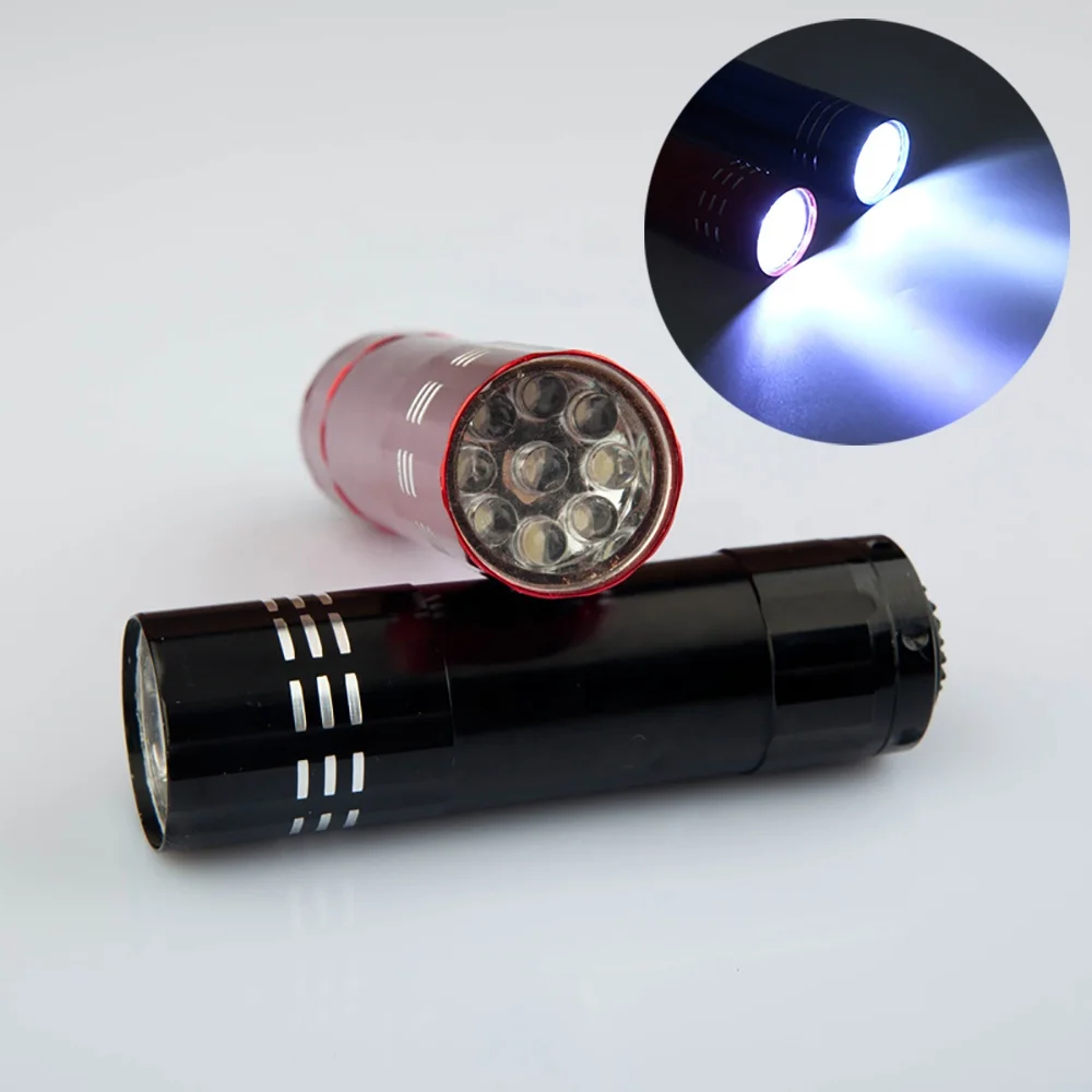 9 Led Mini Uv Touch Fluorescent Flashlight 395nm Uv Led Flashlight ...