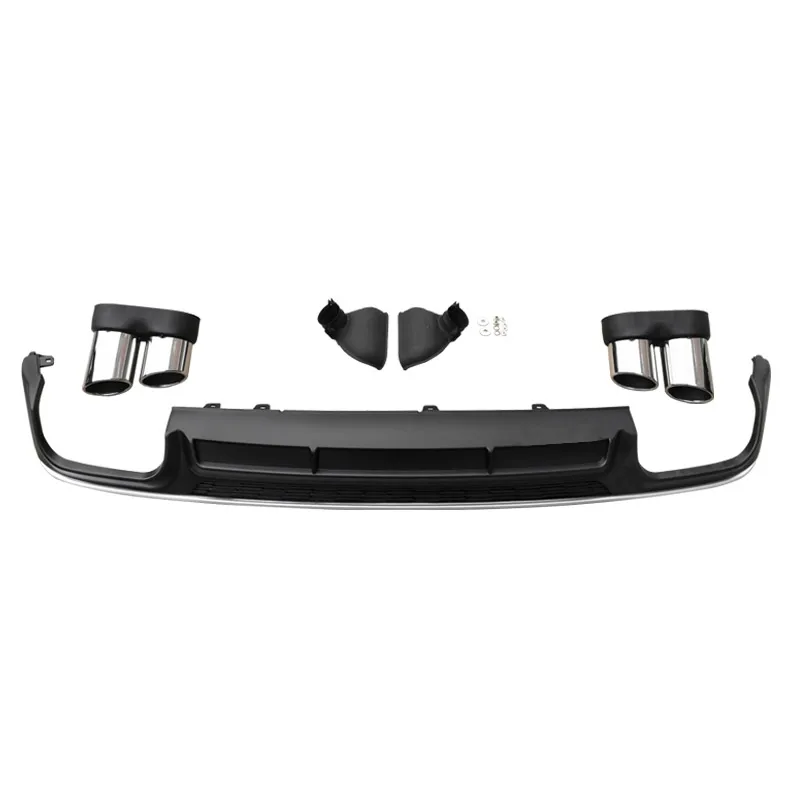 Hot RS6 Style Rear Bumper Diffuser With Exhaust Tailpipe Nozzle for ...