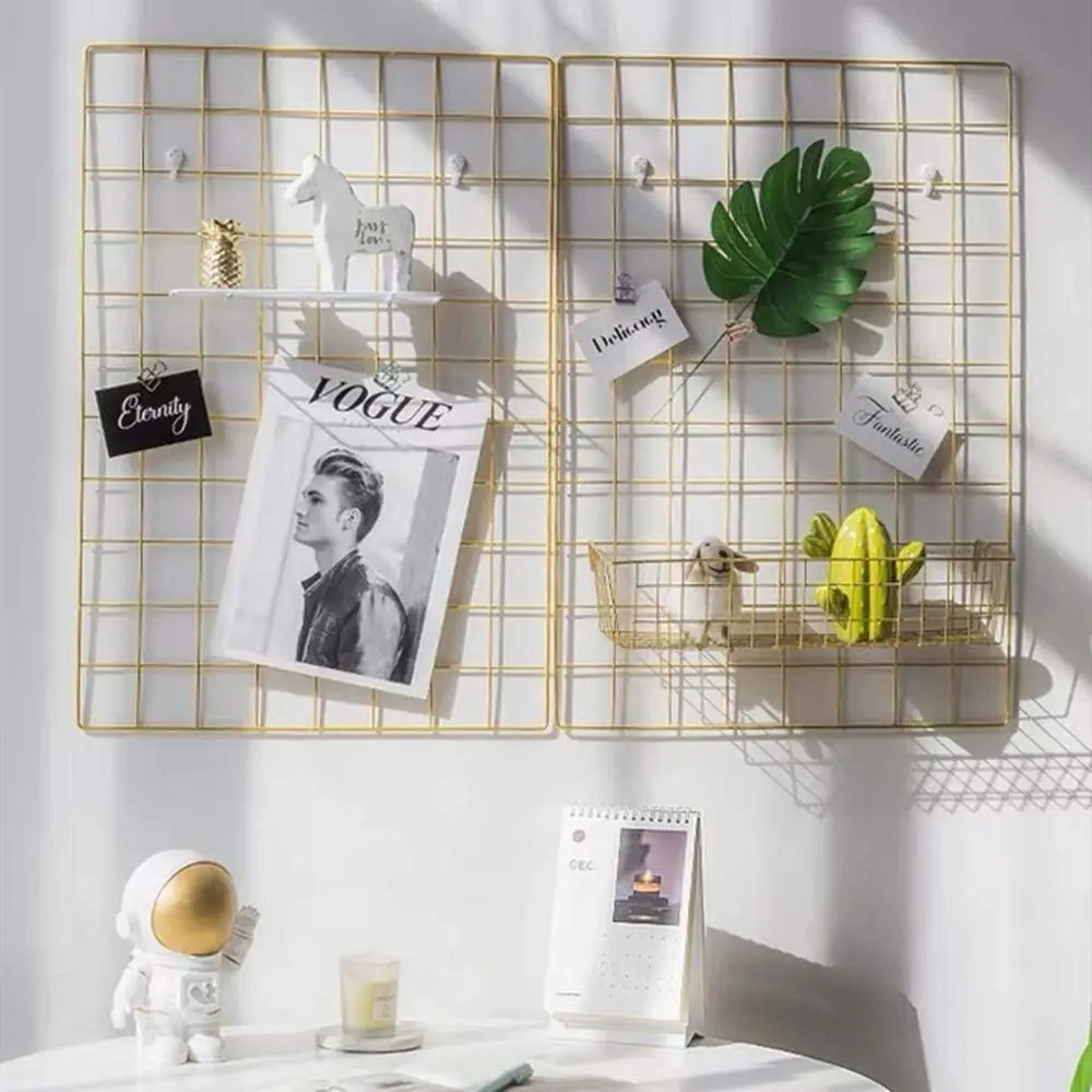 Hanging Art Display Frames Grid Wire Board For Memo Picture Panel Wall ...