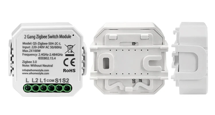 Smart App control LED Light on-off Powered Tuya 2 gang zigbee switch ...