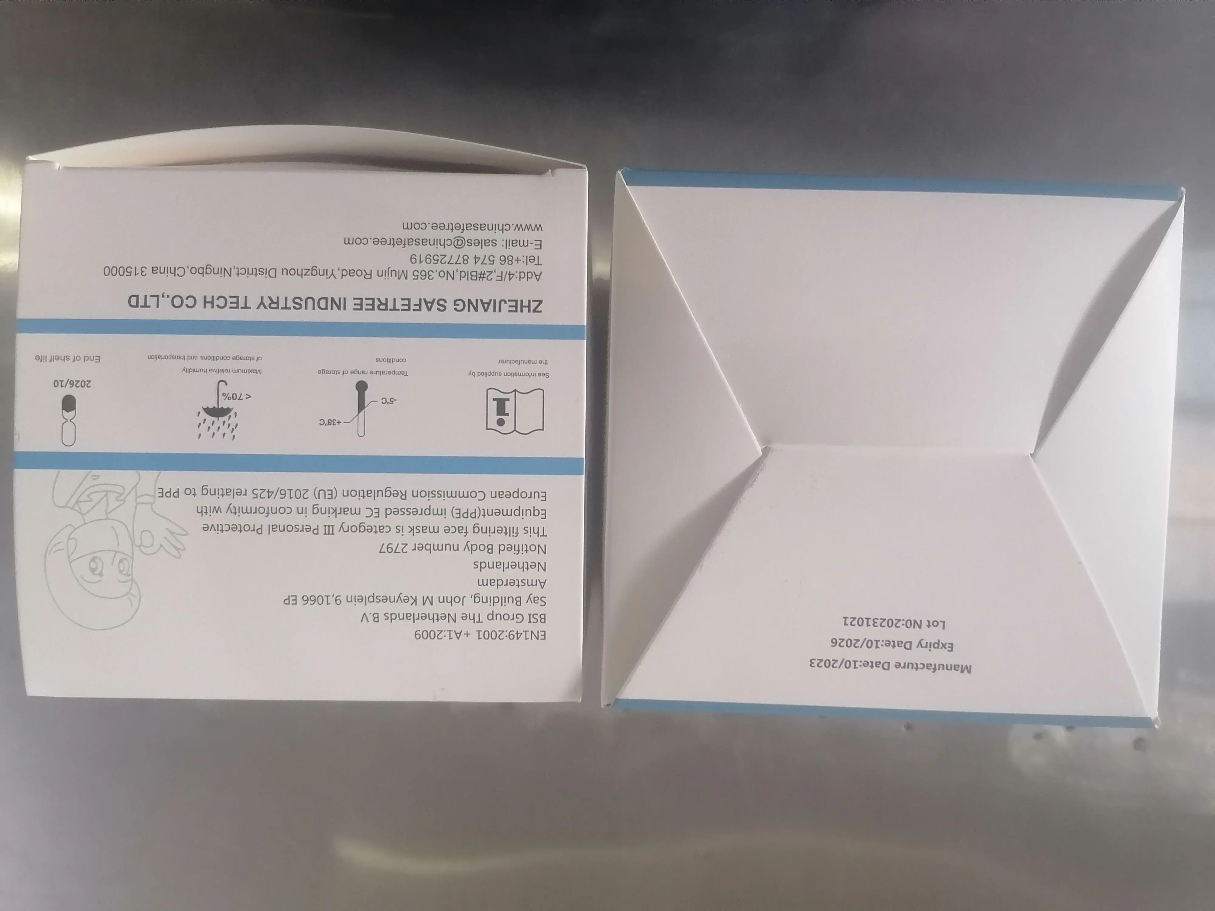 CE EN149 FFP2 Cup Shape Non-Woven Cloth Disposable White Valved Face ...