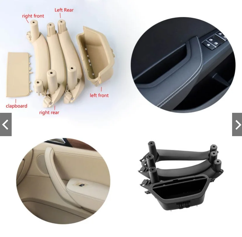 LHD 4 PCS SET 블랙 ABS 내부 인테리어 도어 풀 핸들 트림 커버 51419209216 BMW X3 X4 F25 ...