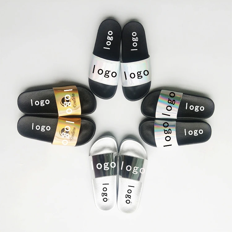 Pvc Bathroom Slipper Logo Rubber,Beach Pvc Mens Slides Custom Logo ...