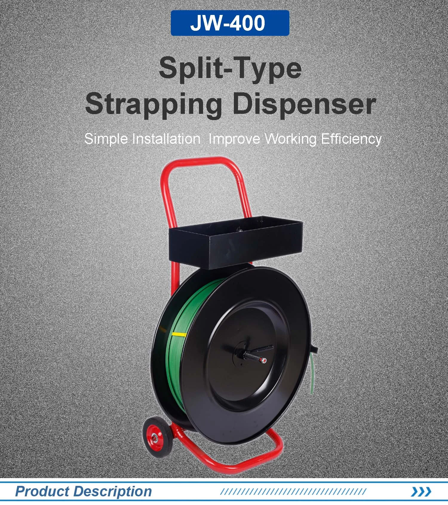 Assemble PET Strap PP Band Trolley Dispenser Cart Automatic with Brake