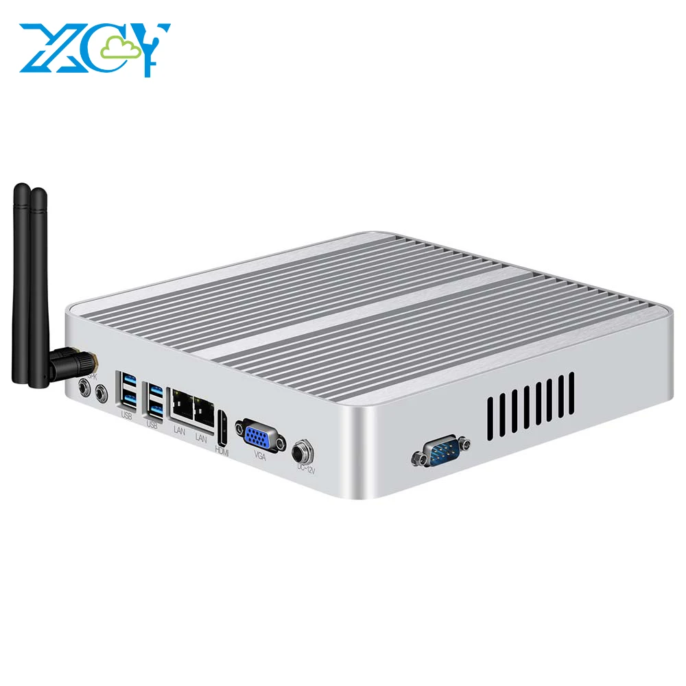 Fanless Dual Lan Mini Pc Industrial Desktop Computer Quad Core J1900 I5 4200u I7 4500u 5500u ...
