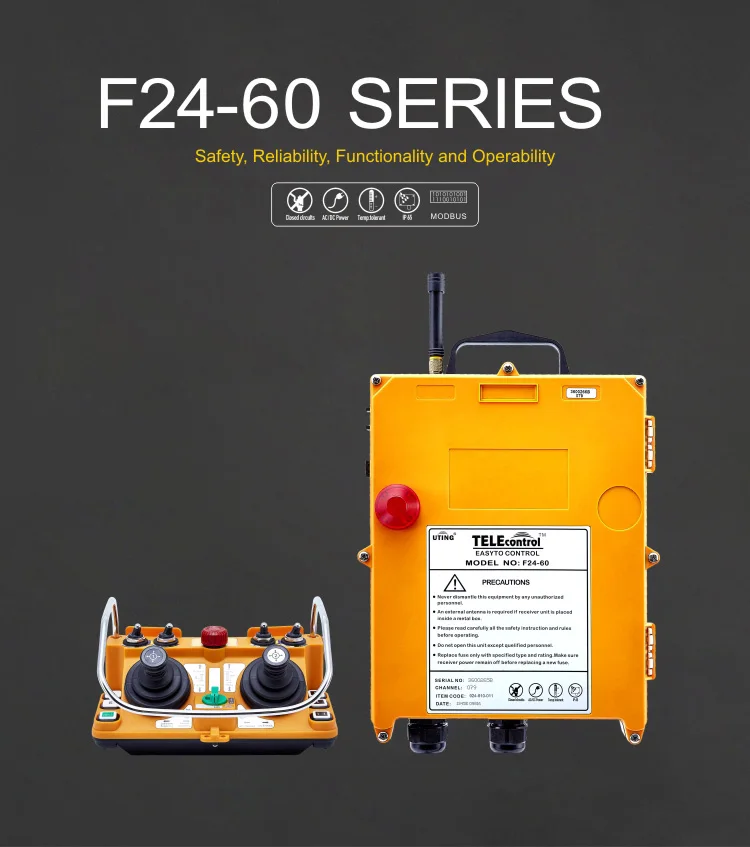 F24-60 Wireless Crane Remote Control For Hydraulic Pump Truck And Tower ...