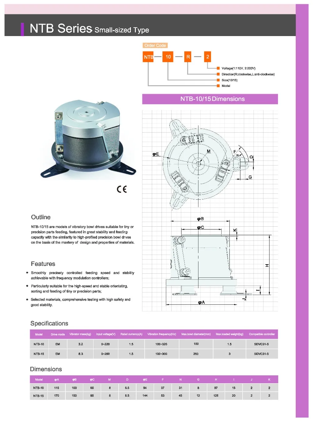 Ntb-10 Electromagnetic Vibratory Bowl Feeder Drive Base Vibrator ...
