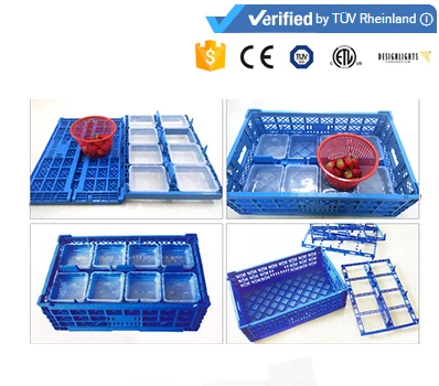 Rectangle Folding Fruit Plastic Baskets Container Stackable - Buy ...
