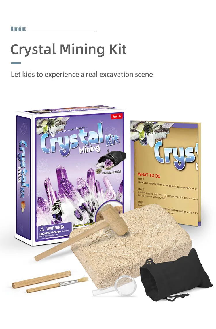 Gemstone Dig Kits Excavate 5 Real Gems Crystal Cluster Rock Mining Kits ...