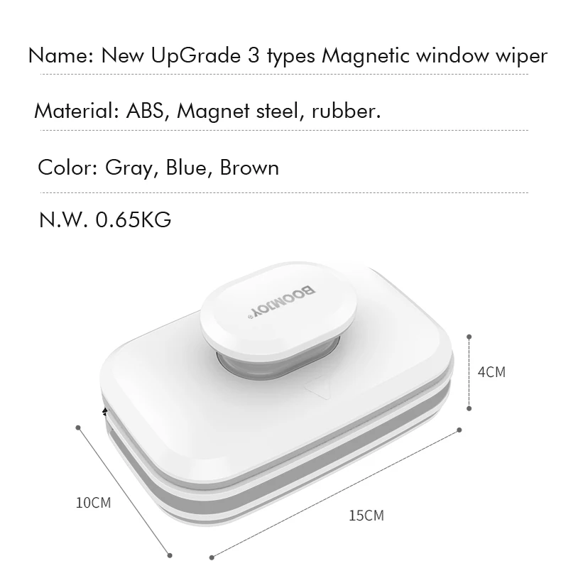 Boomjoy Quick Clean Double Sides Window Cleaner For 3-8 Mm Thick Glass ...