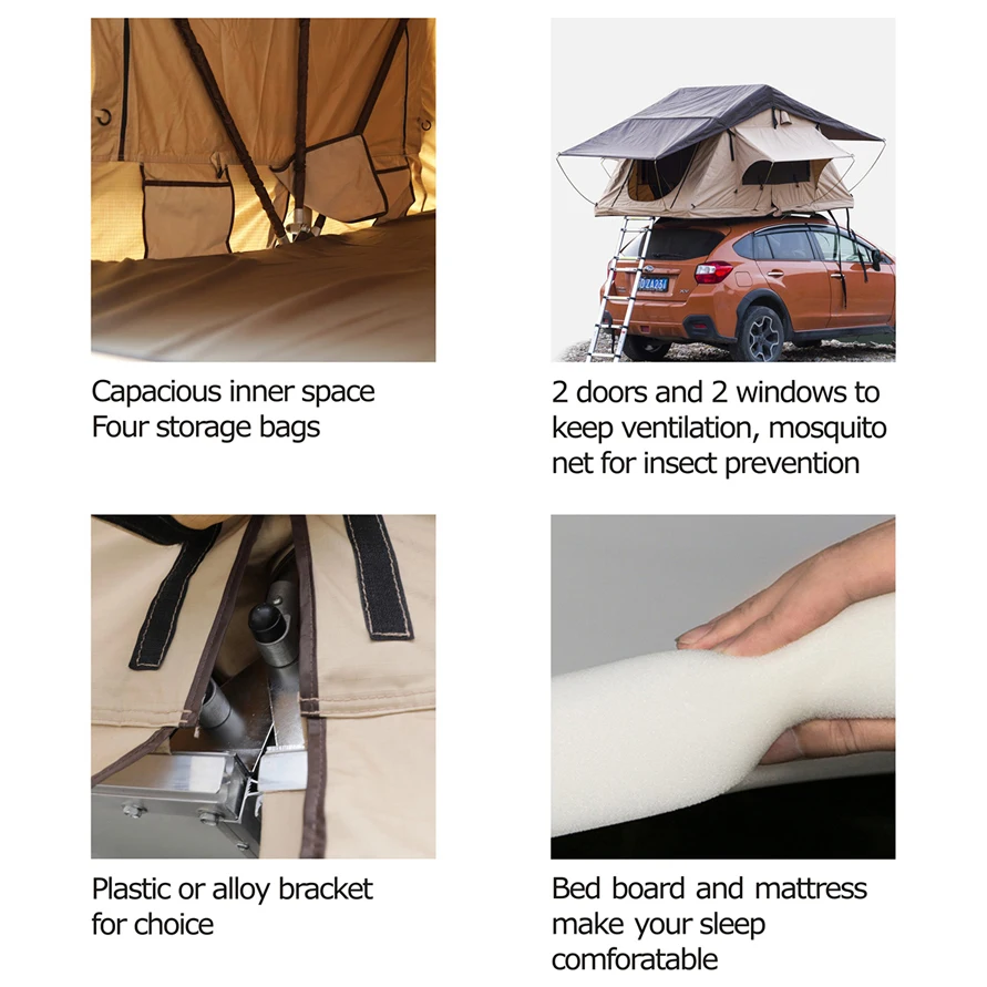 Outdoor Camping Car Rooftop Tent Car Roof Top Tent With Awning Annex ...