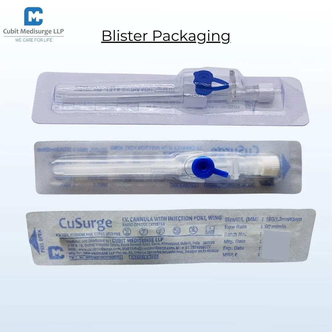 CuSurge IV Intravenous Cannula with Wings & Injection Port Green Cap ...
