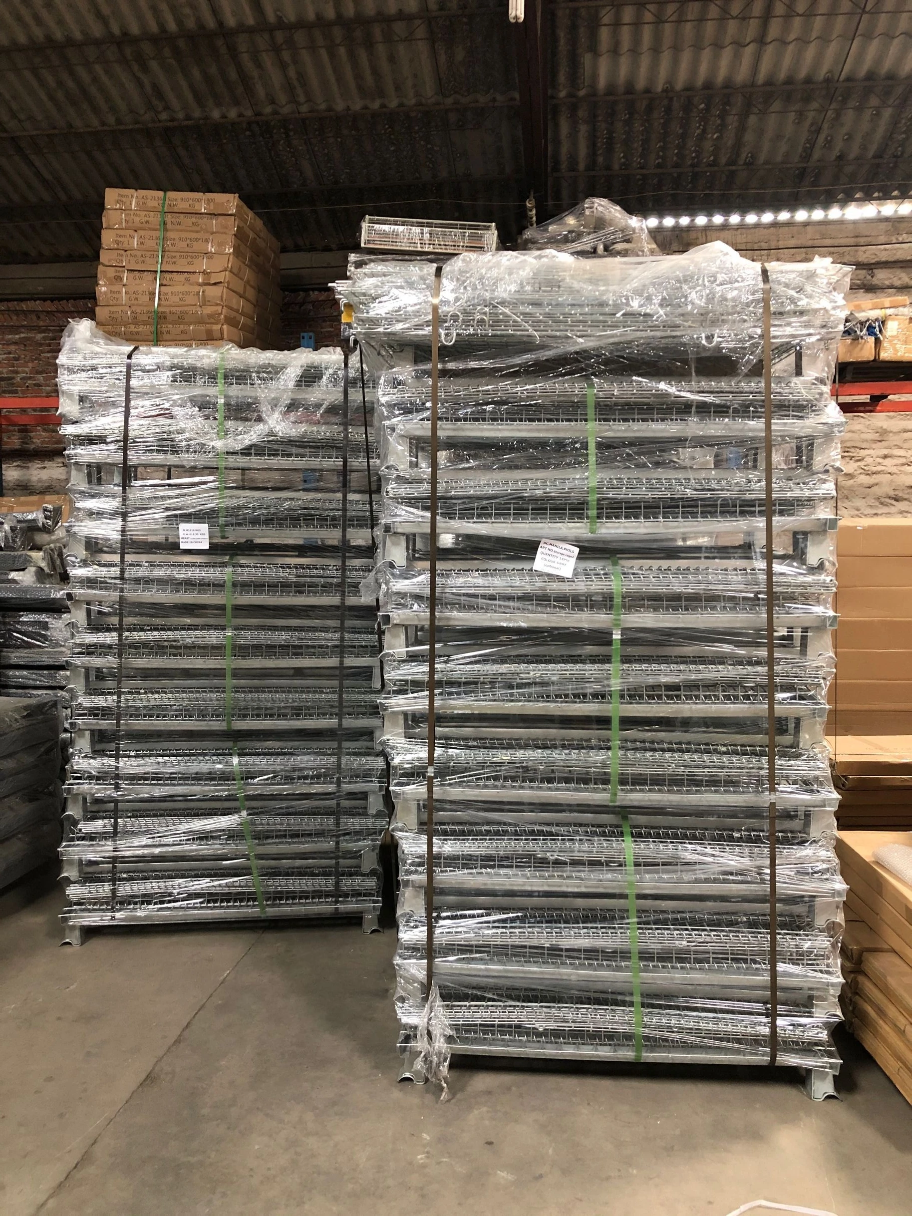 Wire Mesh Warehouse Roll Container - Foldable & Durable