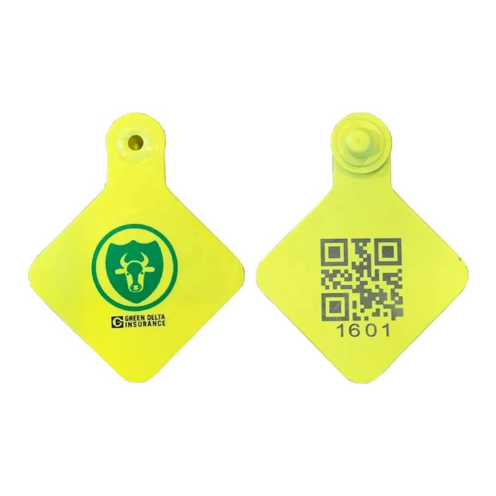 Custom Tpu Uhf 13.56mhz Nfc Barcode Qr Code Printed Rfid Animal Ear Tag ...