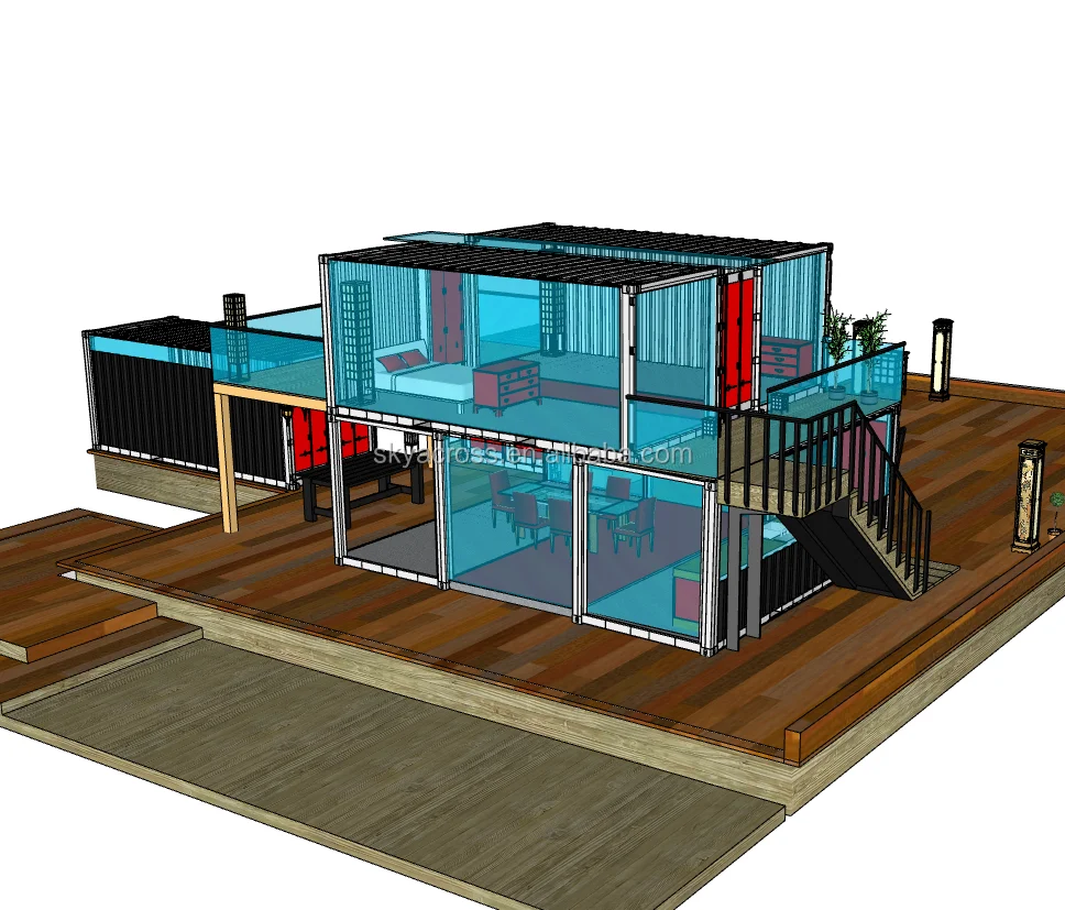 Modern Living Flat Pack Container House Two Floor Container vans ...