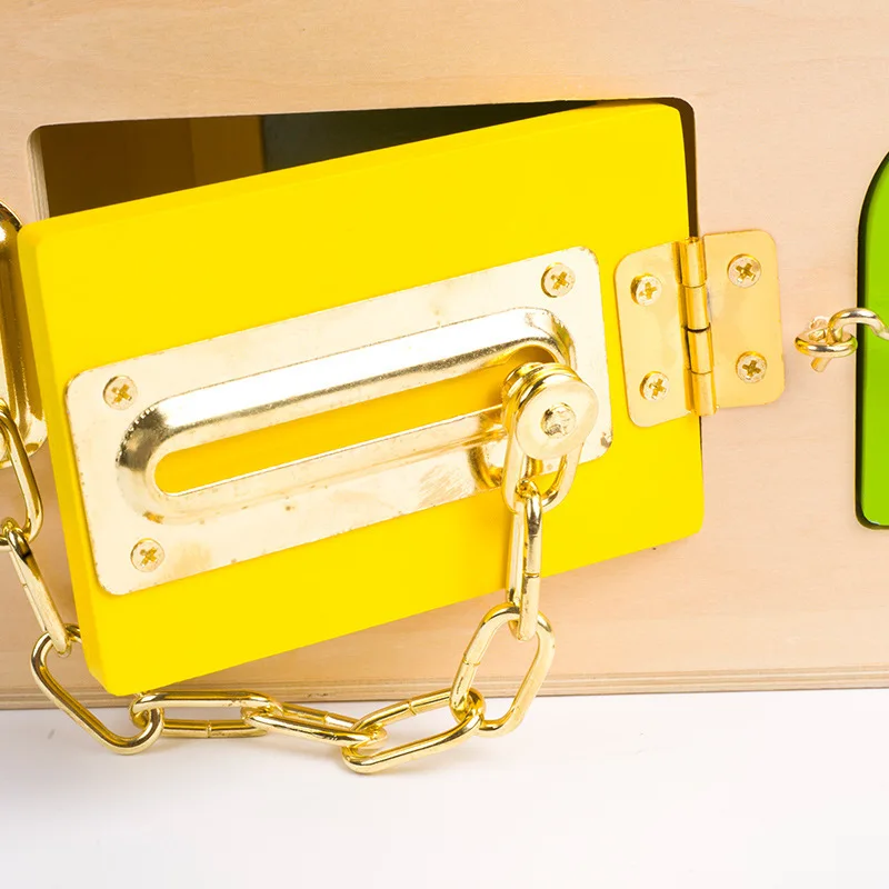 Montessori Wooden Toys Colorful Lock Box Kids Children Preschool ...