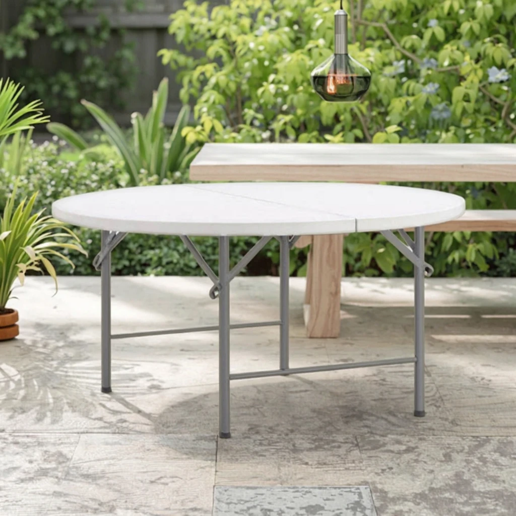 Modern White Round Plastic Folding Tables for Events